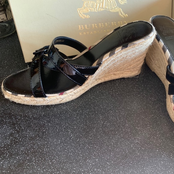 Burberry | Shoes | Burberry Sandals Wedge | Poshmark